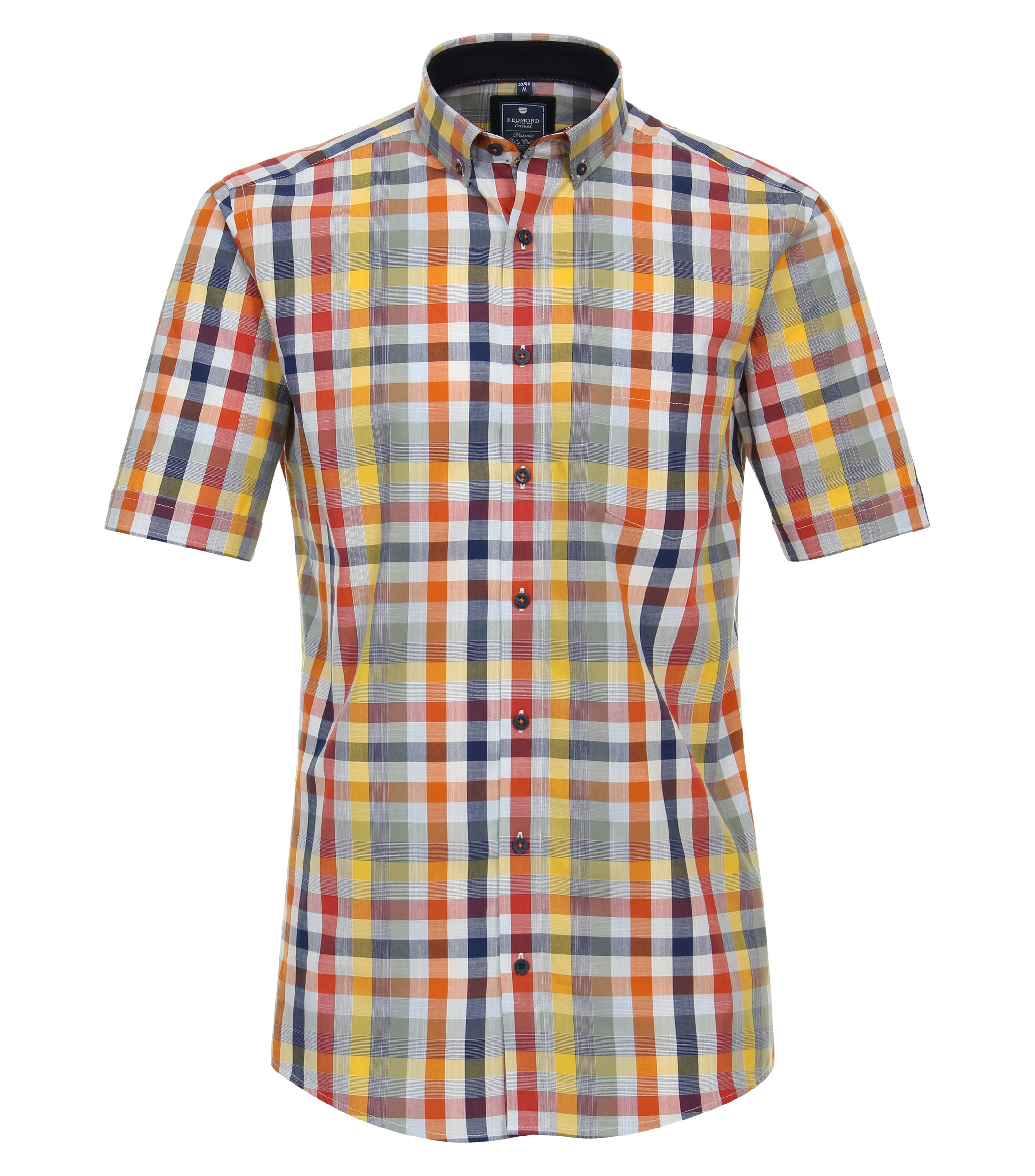 Redmond grote maat overhemd korte mouw met borstzakje in een ...